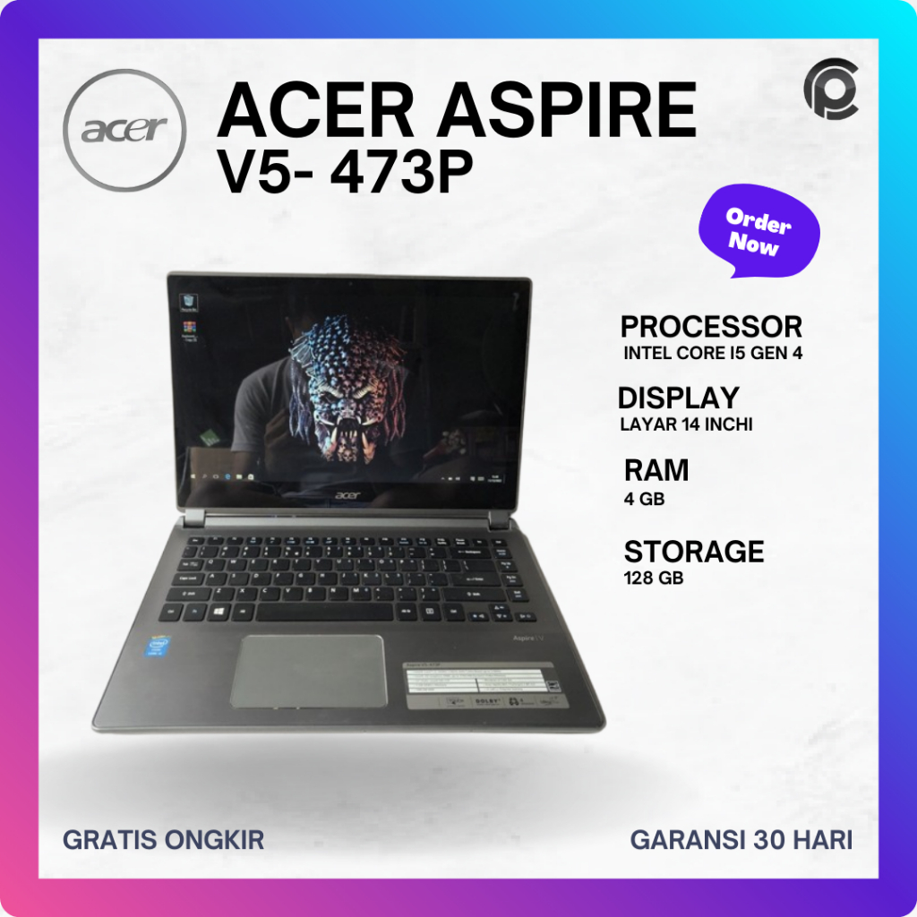 Jual Acer Aspire V5-473P 4/128GB Intel Core I5 gen 4 Touchscreen Seken Bergaransi | Shopee Indonesia