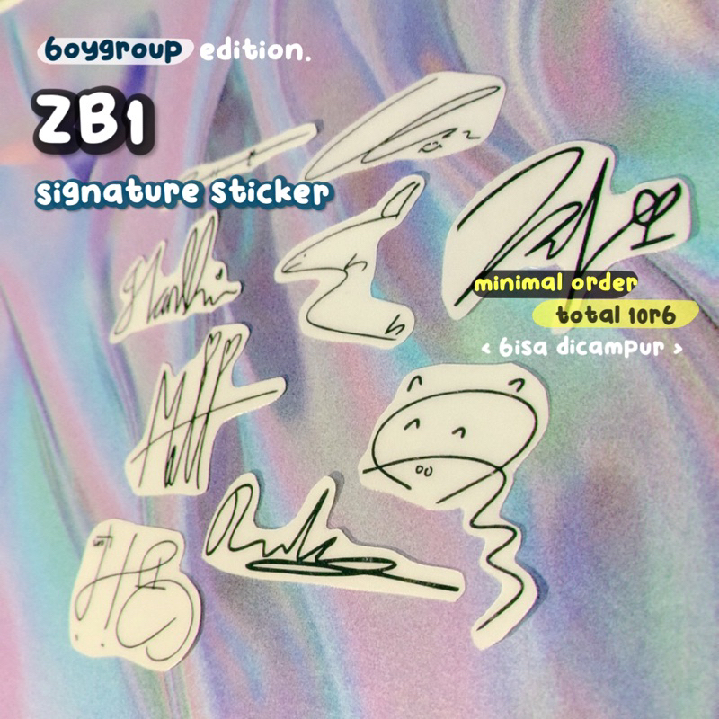 Jual zb1 signature sticker / stiker transparan ttd tandatangan kpop ...