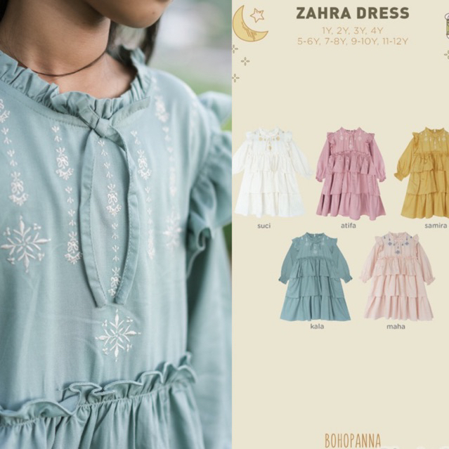 Jual Zahra Dress Bohopanna | Raya Series | Gamis Anak | Shopee Indonesia