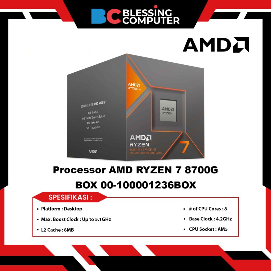 Jual Processor AMD RYZEN 7 8700G BOX 00-100001236BOX | Shopee Indonesia