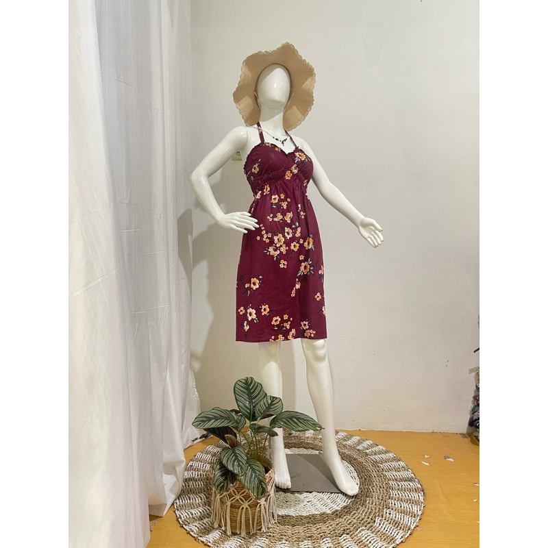 Jual Dress/daster midi Yunisara daster kerut dada solo daster sexy ...