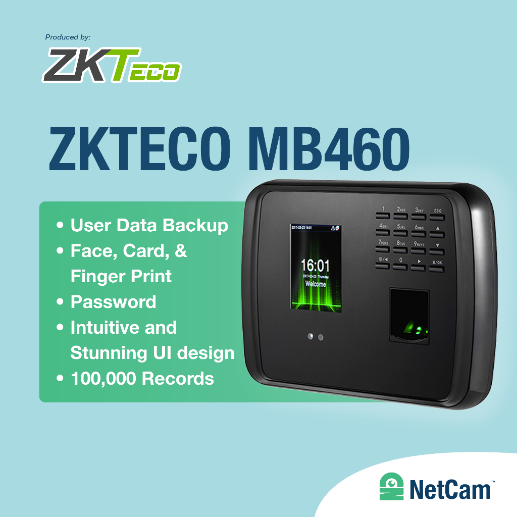 Jual MESIN ABSENSI FINGERPRINT & ACCESS CONTROL ZKTECO MB460 | Shopee Indonesia