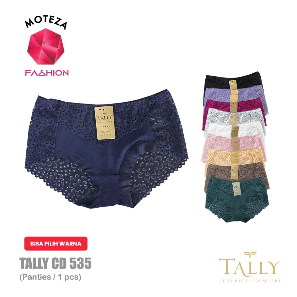Jual Tally 535 CD Celana Dalam Wanita Katun Renda Halus Lace Panties| Free Size Fit to L - XL ...