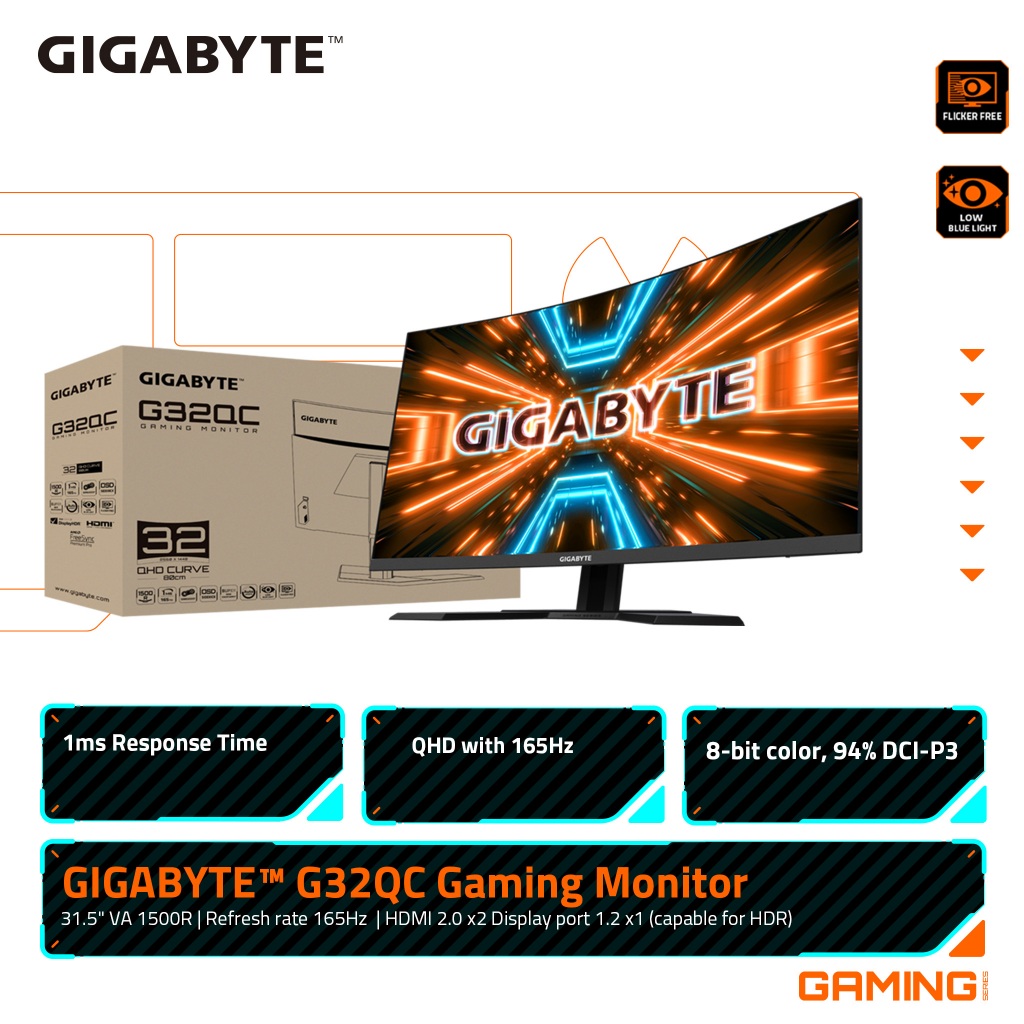 Jual Gigabyte G32QC Gaming Monitor | Shopee Indonesia