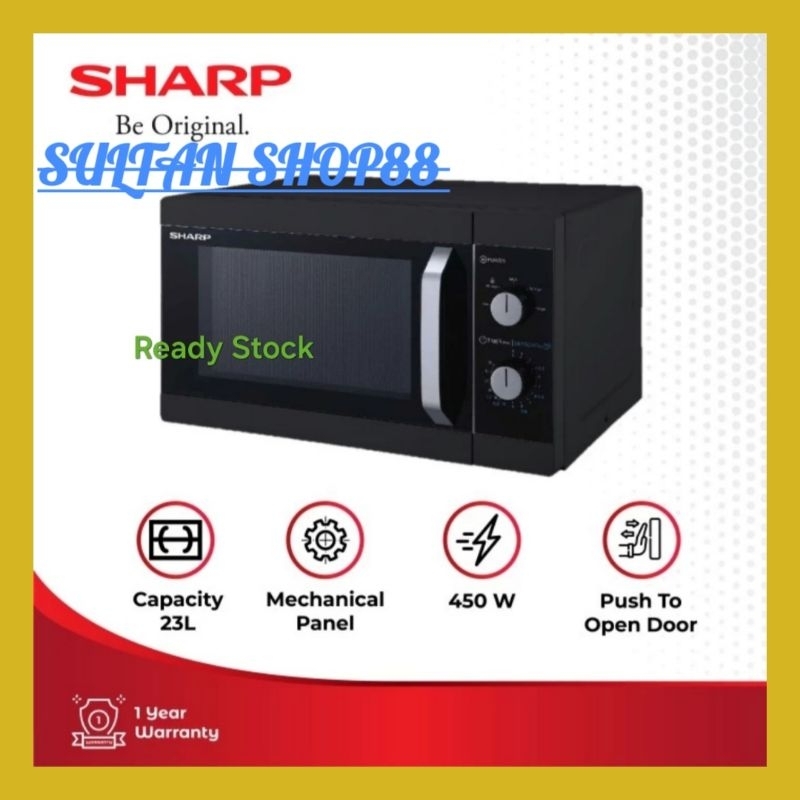 Jual SHARP MICROWAVE OVEN R223MA-BK 23 LITER LOW WATT 450 WATT | Shopee ...