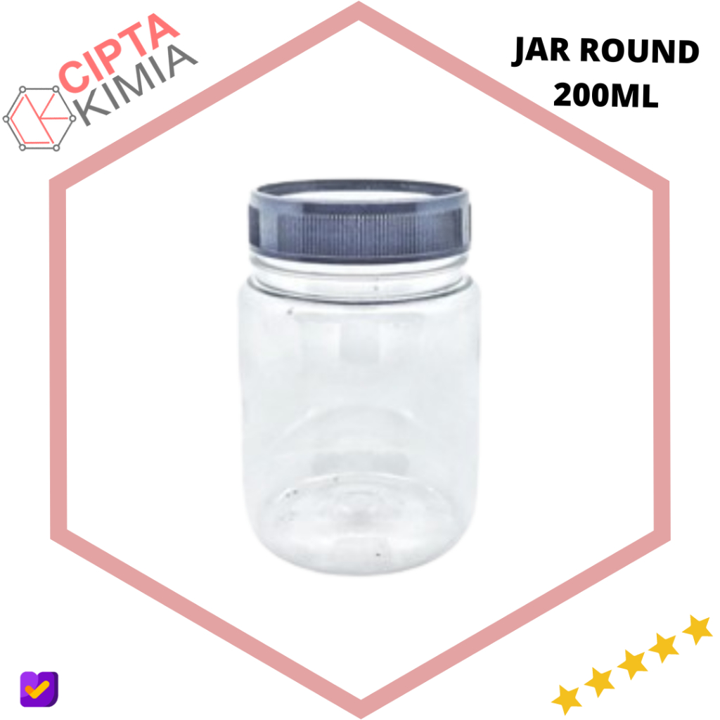 Jual JAR 200ML ROUND / Toples Plastik Bulat 200ml / Toples Jar Plastik ...