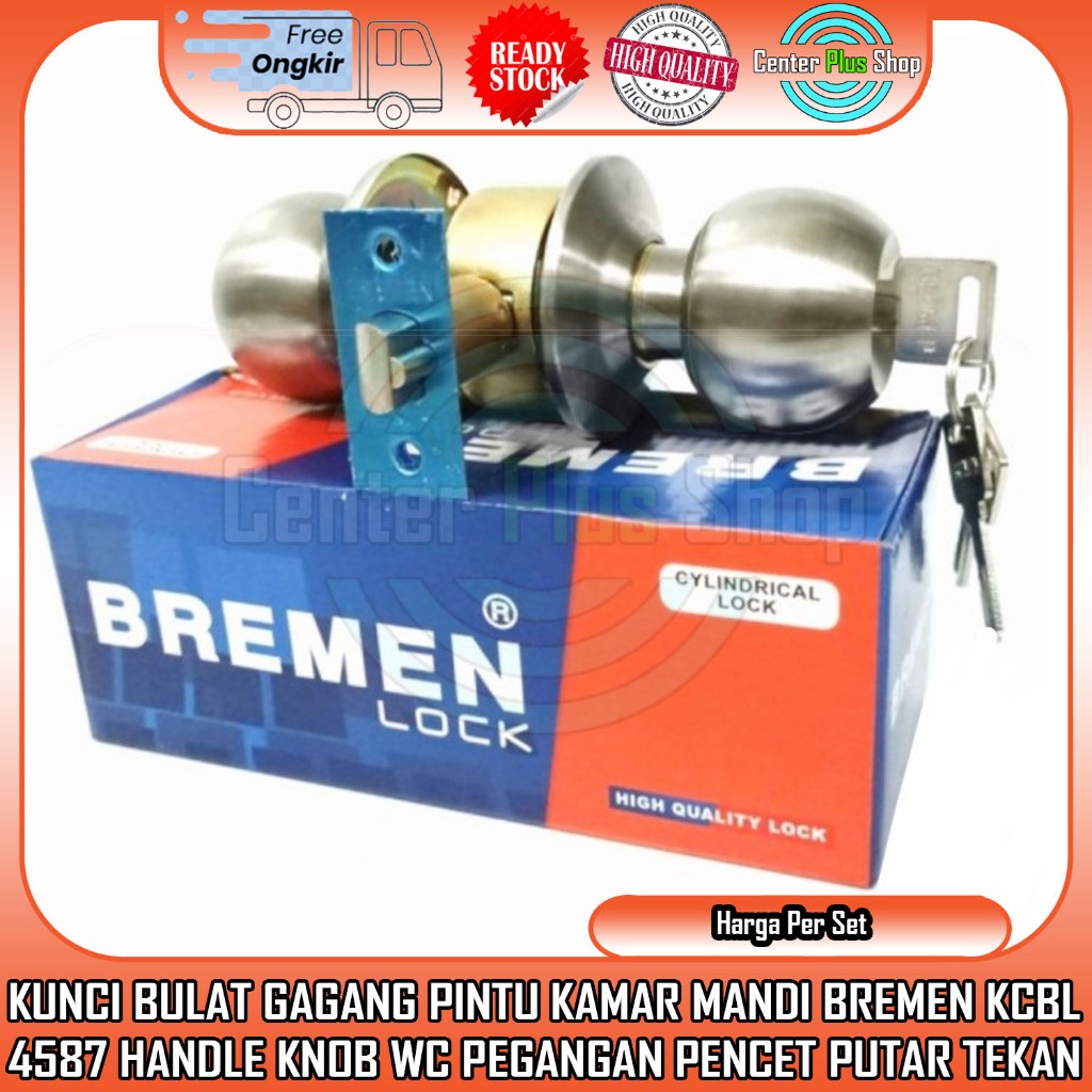Jual BREMEN KUNCI BULAT KCBL 4587 ET SSS PINTU KAMAR MANDI GAGANG ...