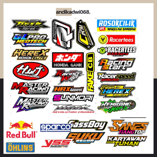 Jual [BARU] 27 PCS STICKER MOTOR RACING / STICKER HEREX WATERPROOF ANTI ...