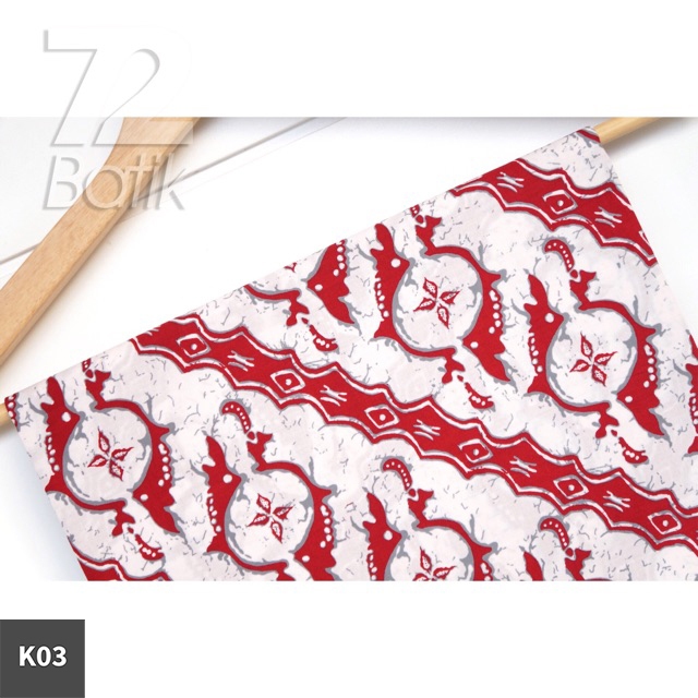 Jual KAIN BATIK PREMIUM Bahan Katun Motif Lereng Warna Merah Putih ...