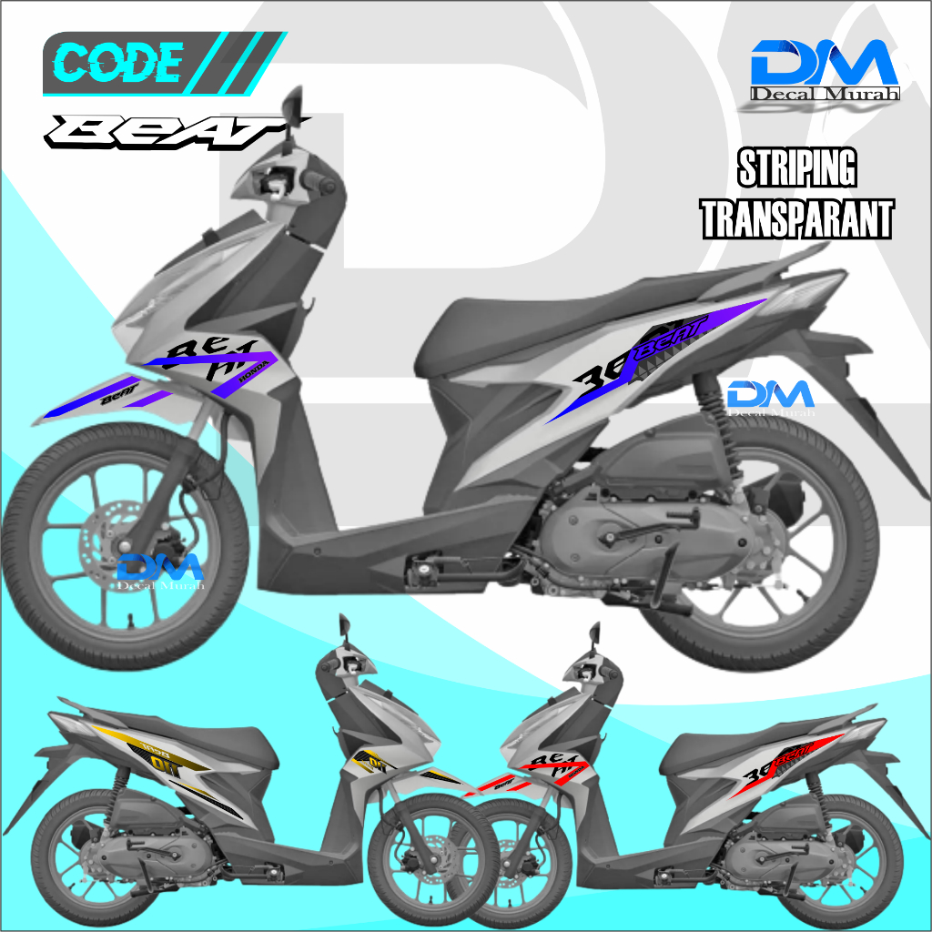 Jual Striping honda beat TP001-TP010 stiker hologram sticker Premium ...