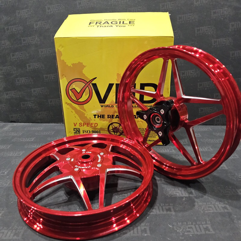 Jual Velg Velek VND V Speed Model Bintang R14 Yamaha Aerox 155 Red | Shopee Indonesia