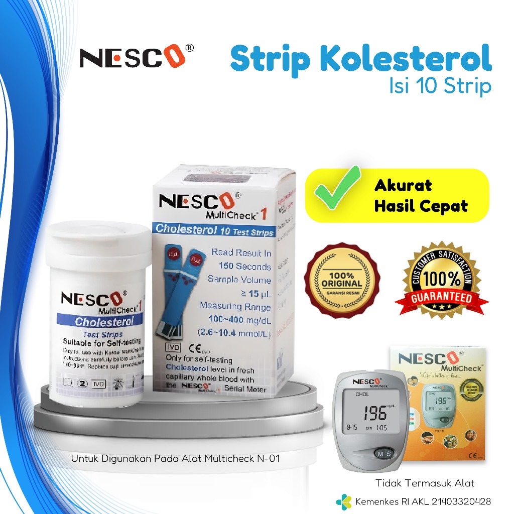 Jual NESCO Strip Kolesterol Isi 10 – Refill Tes Kolesterol untuk Alat N ...
