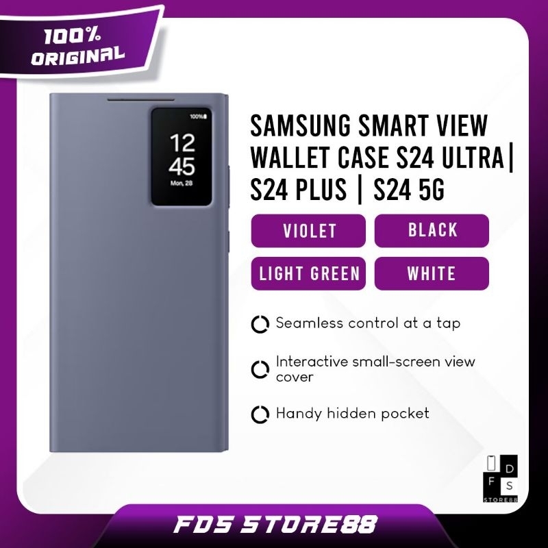 Jual Samsung Smart View Wallet Case S24 Ultra S24 Plus S24 Casing ...