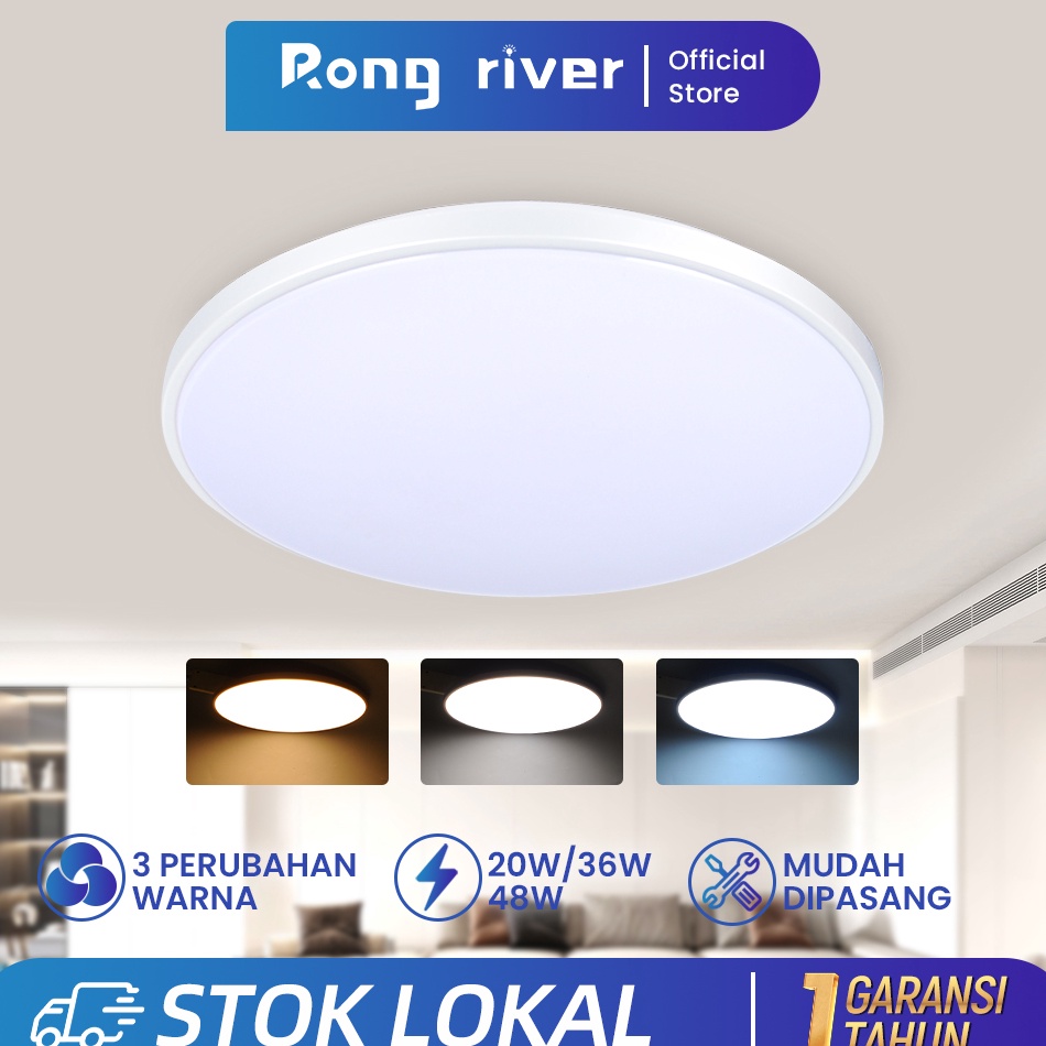 Jual Ip RONG RIVER 3Warna 48W 36W 2W Lampu Plafon Minimalis Lampu LED ...