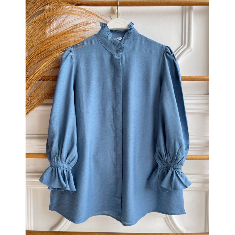 Jual BLUS POLO LINEN FUL KANCING TANGAB MODEL BUNGA BY BALILA , BLUS ...