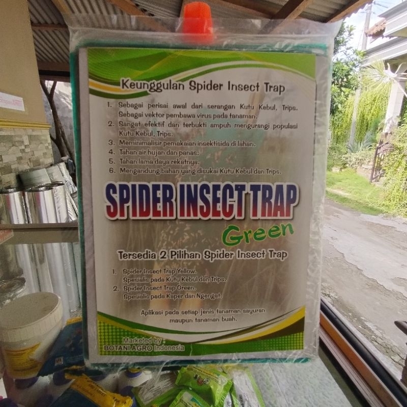 Jual spider insect trap lembaran penghalau kutu kebul, thrips, lalat ...