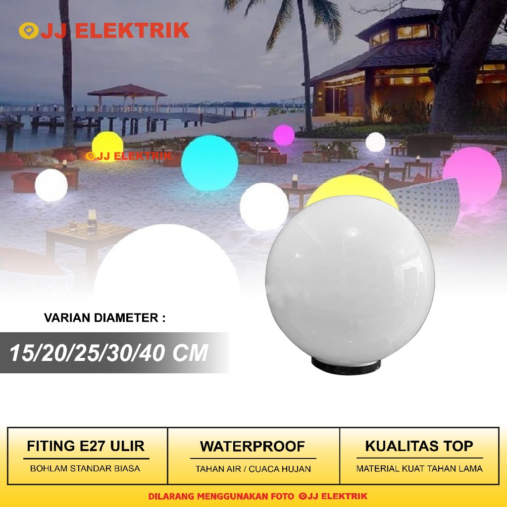 Jual Lampu Taman LED Bulat Bola Waterproof Outdoor 15CM 20CM 25CM 30CM ...