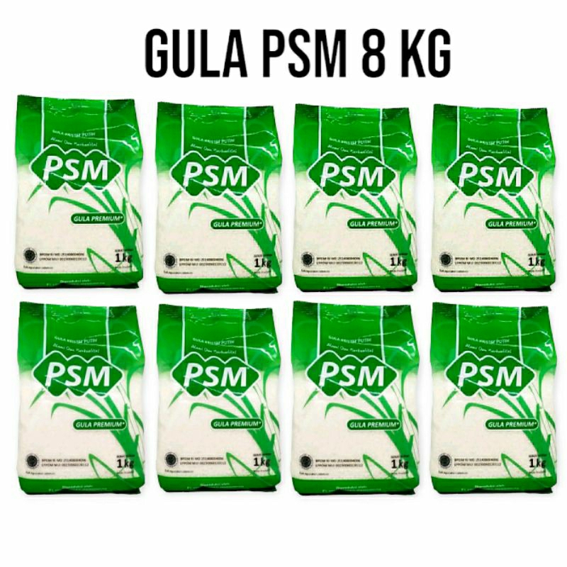 Jual Gula Pasir PSM 8kg (1kg x 8pcs) | Shopee Indonesia