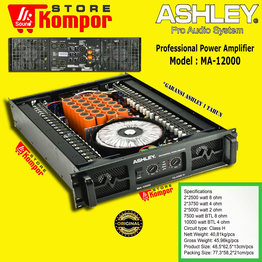Jual POWER AMPLIFIER ASHLEY MA12000 POWER AMPLI ASHLEY MA 12000 CLASS H ...