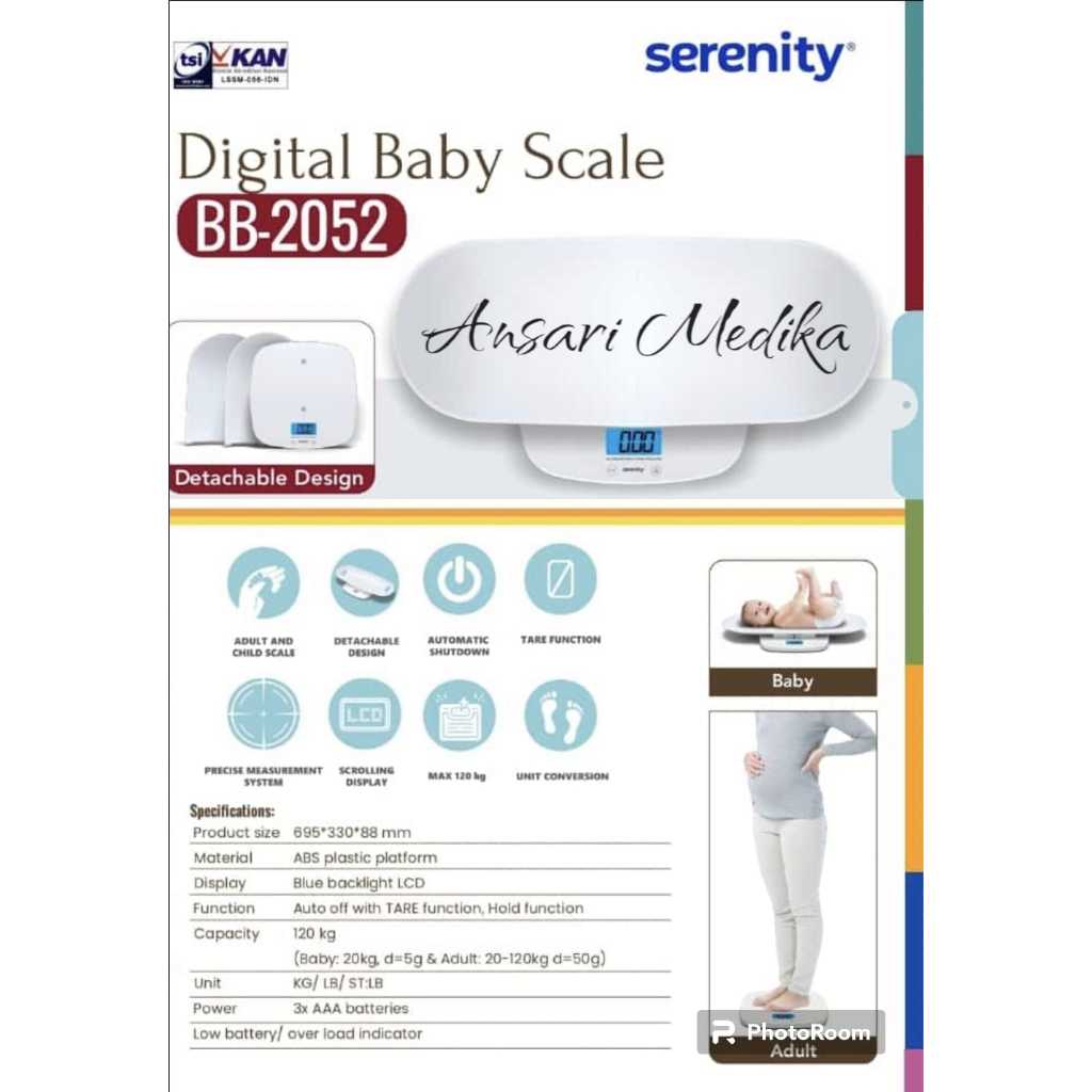 Jual SERENITY TIMBANGAN DIGITAL BAYI DAN DEWASA BB-2052 DIGITAL BABY ...