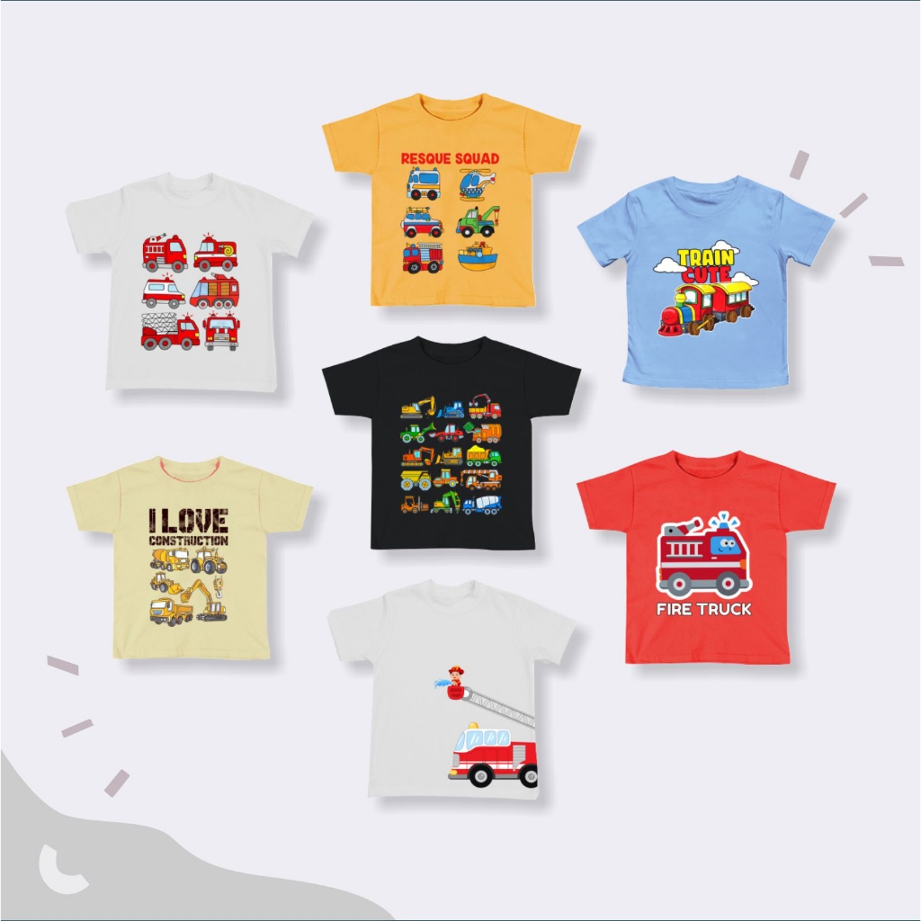 Jual Kaos Anak Distro Baju Atasan Anak Laki Laki Perempuan 1-10 tahun Motif Truk Pemadam ...