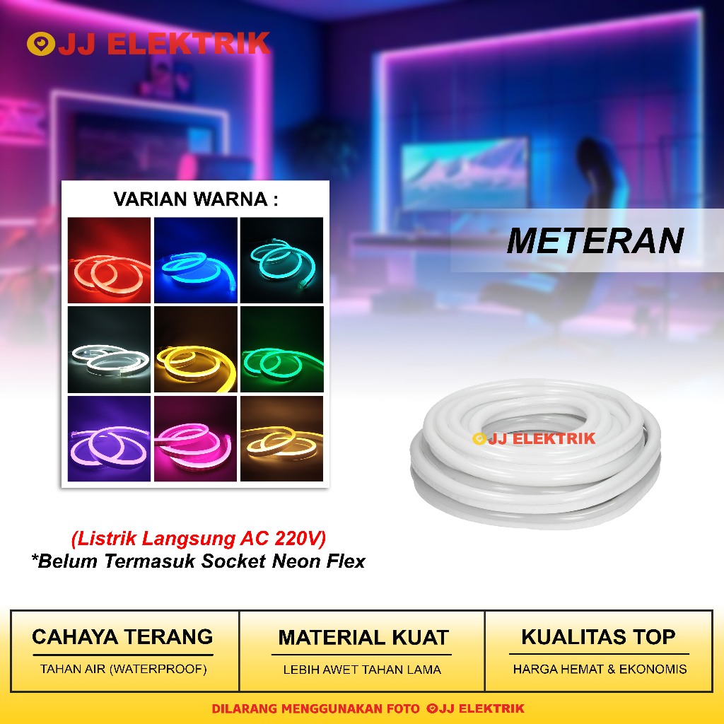 Jual Neon Flex LED 220V Per Meter - Lampu LED Strip Selang Dekorasi ...