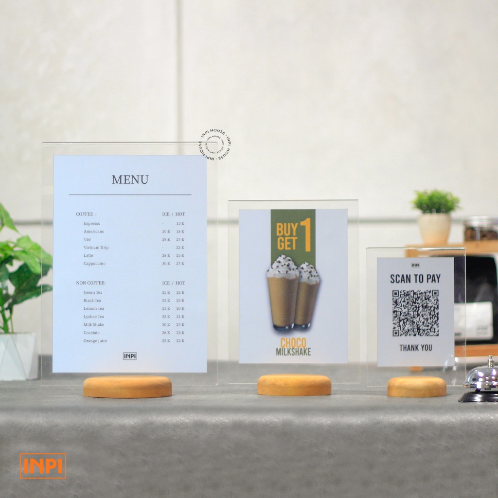 Jual Sign Standing Menu Kayu Akrilik - INPI House | Shopee Indonesia