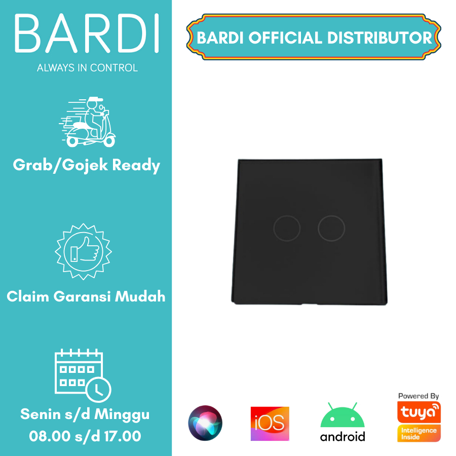 Jual Bardi Smart Wall Switch Saklar Pintar Touch WiFi Smart Home EU 2 ...