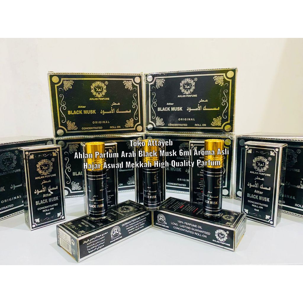 Jual Ahlan Parfum Arab Black Musk 6ml Parfum Aroma Asli Hajar Aswad ...