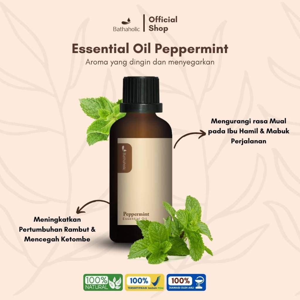 Jual Bathaholic - Peppermint 50ml Pure Essential Oil / Minyak Aromatherapy Pengharum Ruangan ...