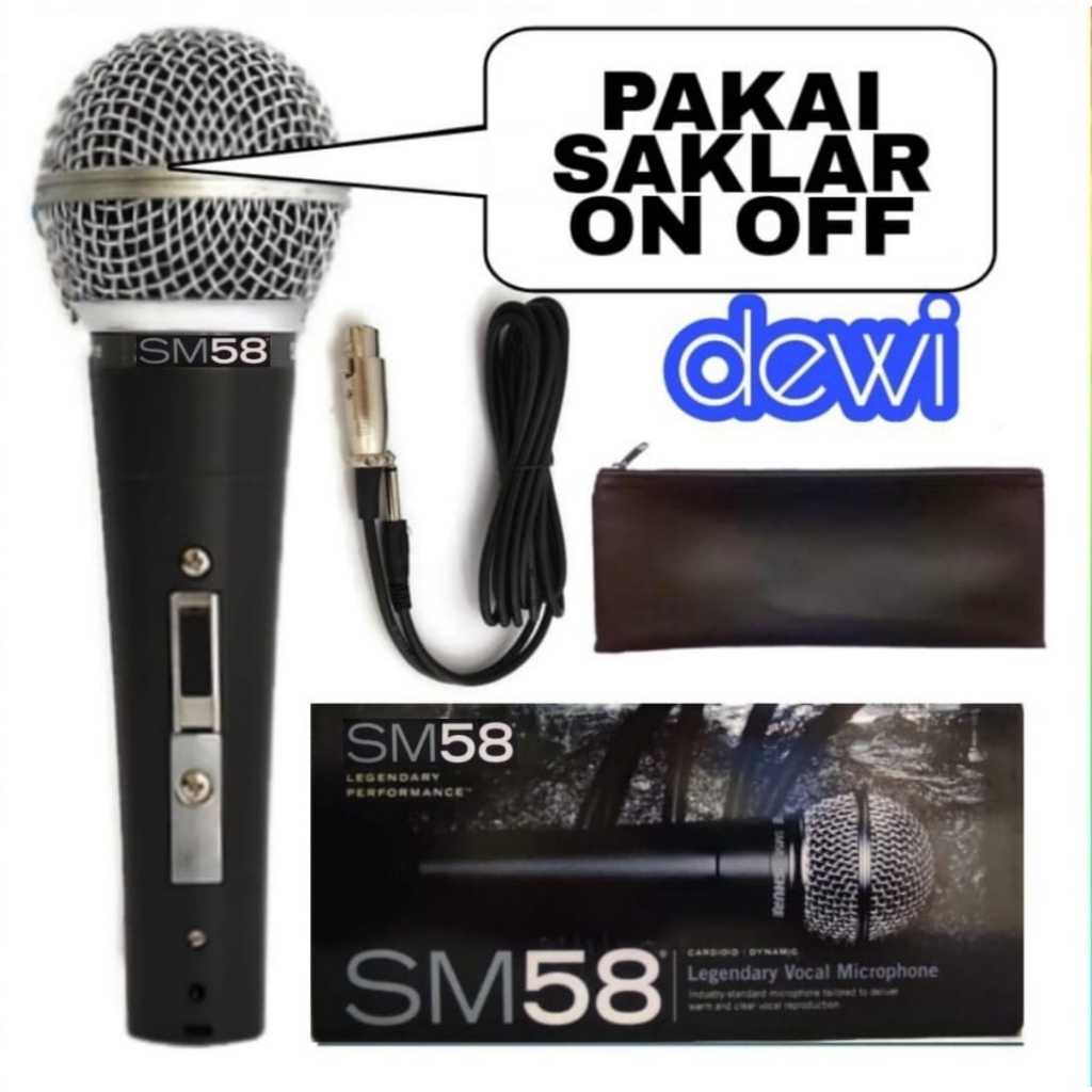 Jual TERBAIK MIC SM 58 SK DENGAN SAKLAR ON OFF/ MICROPHONE KABEL SM 58 SK / MIC TERLARIS SM 58 ...