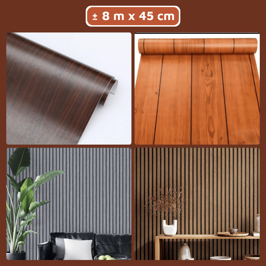 Jual Wallpaper Motif Kayu Panel Wallpaper Motif Kayu 10 Meter x 45 cm ...