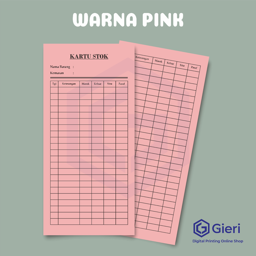 Jual Gieri - Kartu Stok Barang / Kartu Stok Obat Isi 100 Lembar ... Jual Gieri - Kartu Stok Barang / Kartu Stok Obat Isi 100 Lembar ...