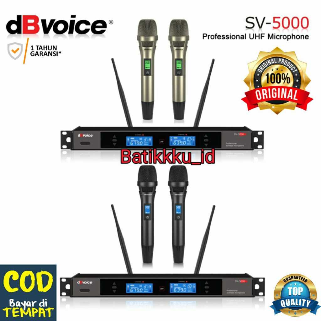 Jual Mic Wireless dBvoice SV 5000 SV5000 ORIGINAL 2 MIC WIRELESS UHF ...