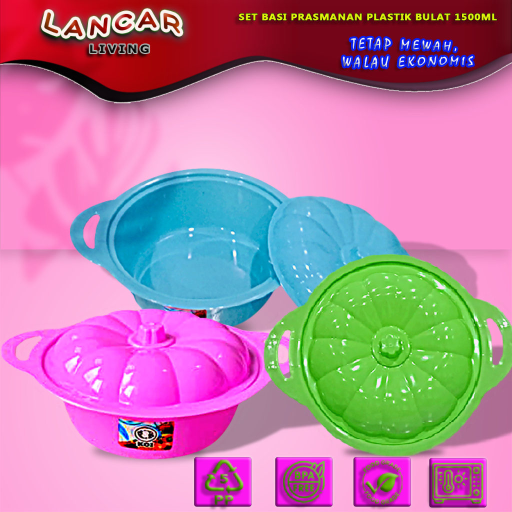 Jual Tempat Sayur Bulat Plastik Basi Sayur Wadah Prasmanan Bulat 1500 ...