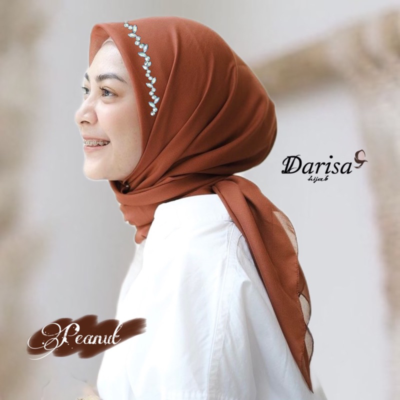 Jual BANDO DAUN HIJAB SEGIEMPAT VOAL SWAROVSKI BANDO BEADS BAHAN PARIS ...