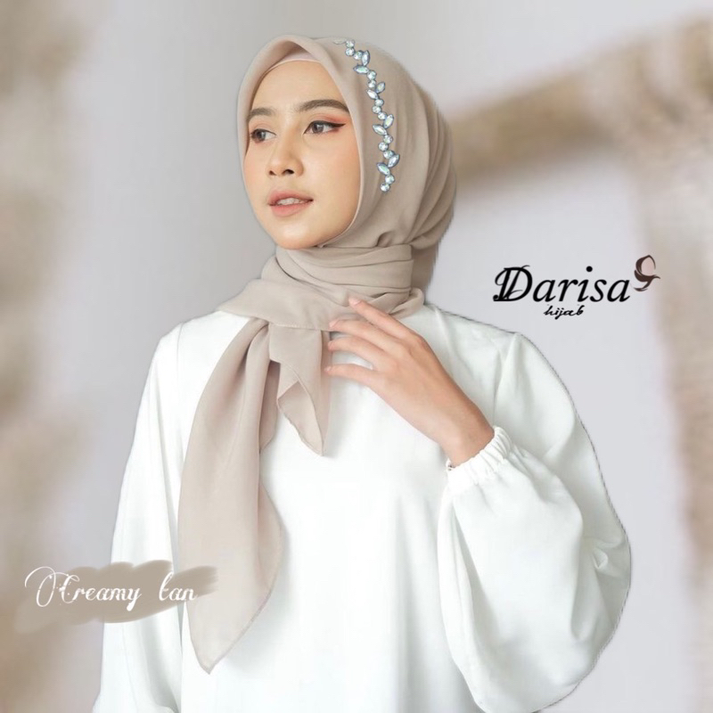 Jual BANDO DAUN HIJAB SEGIEMPAT VOAL SWAROVSKI BANDO BEADS BAHAN PARIS ...