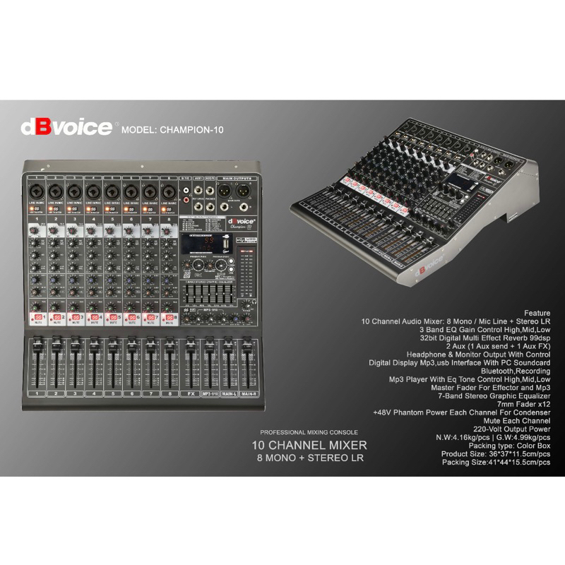 Jual Mixer dB Voice Champion 10 Original 10 Channel dbvoice Champion10 | Shopee Indonesia