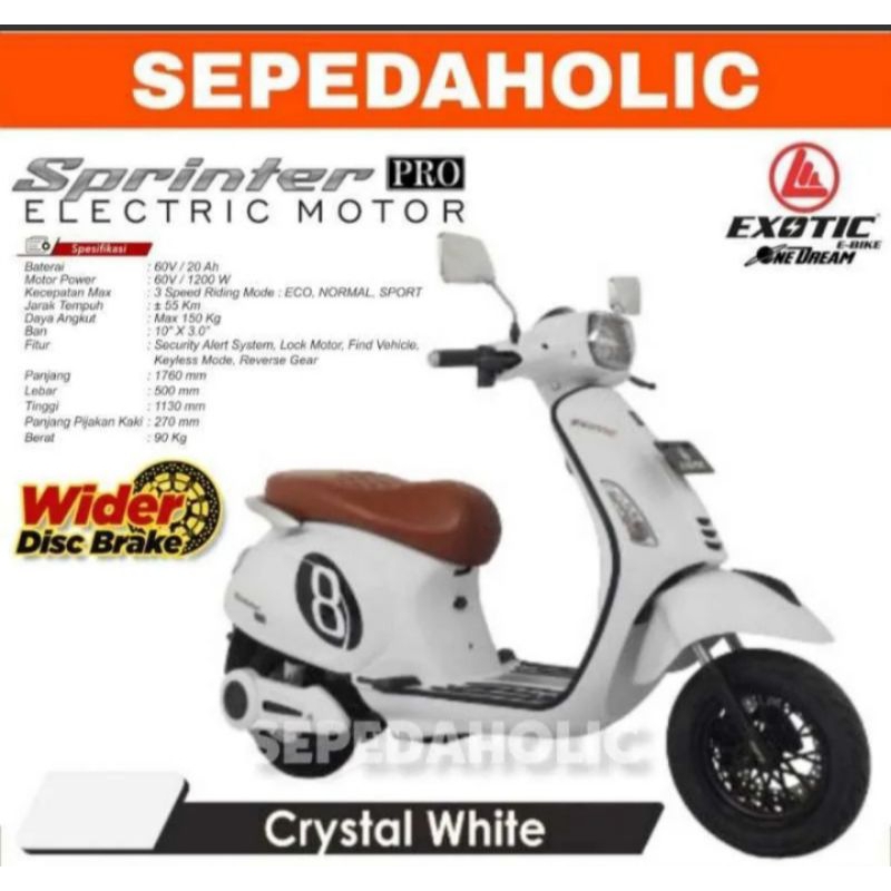 Jual SEPEDA MOTOR LISTRIK EXOTIC SPRINTER | Shopee Indonesia