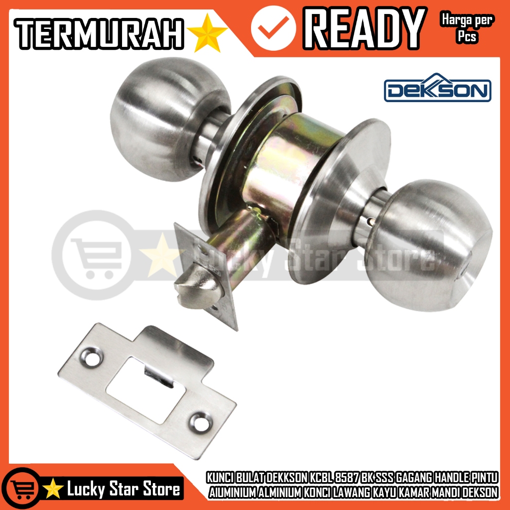 Jual KUNCI BULAT DEKKSON KCBL 8587 BK SSS GAGANG HANDLE PINTU AlUMINIUM ...