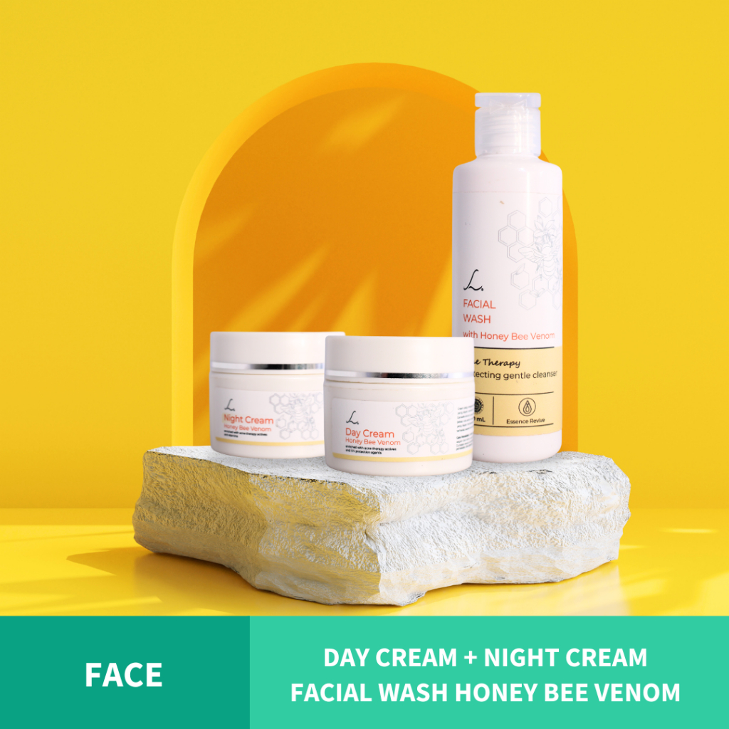 Jual Larissa Paket Hemat Honey Bee Venom (Day Cream + Night Cream + Facial Wash Honey Bee Venom ...