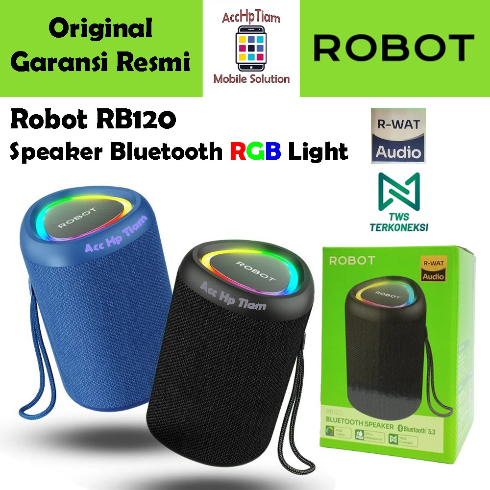 Jual Speaker Bluetooth Robot RB120 - 5.3 RGB Waterproof IPX4 1200mAH ...