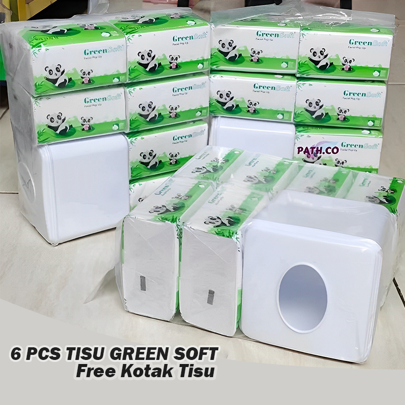 Jual Tissue pop up Green soft isi 6 bungkus free tempat tisu tissue 2 ...