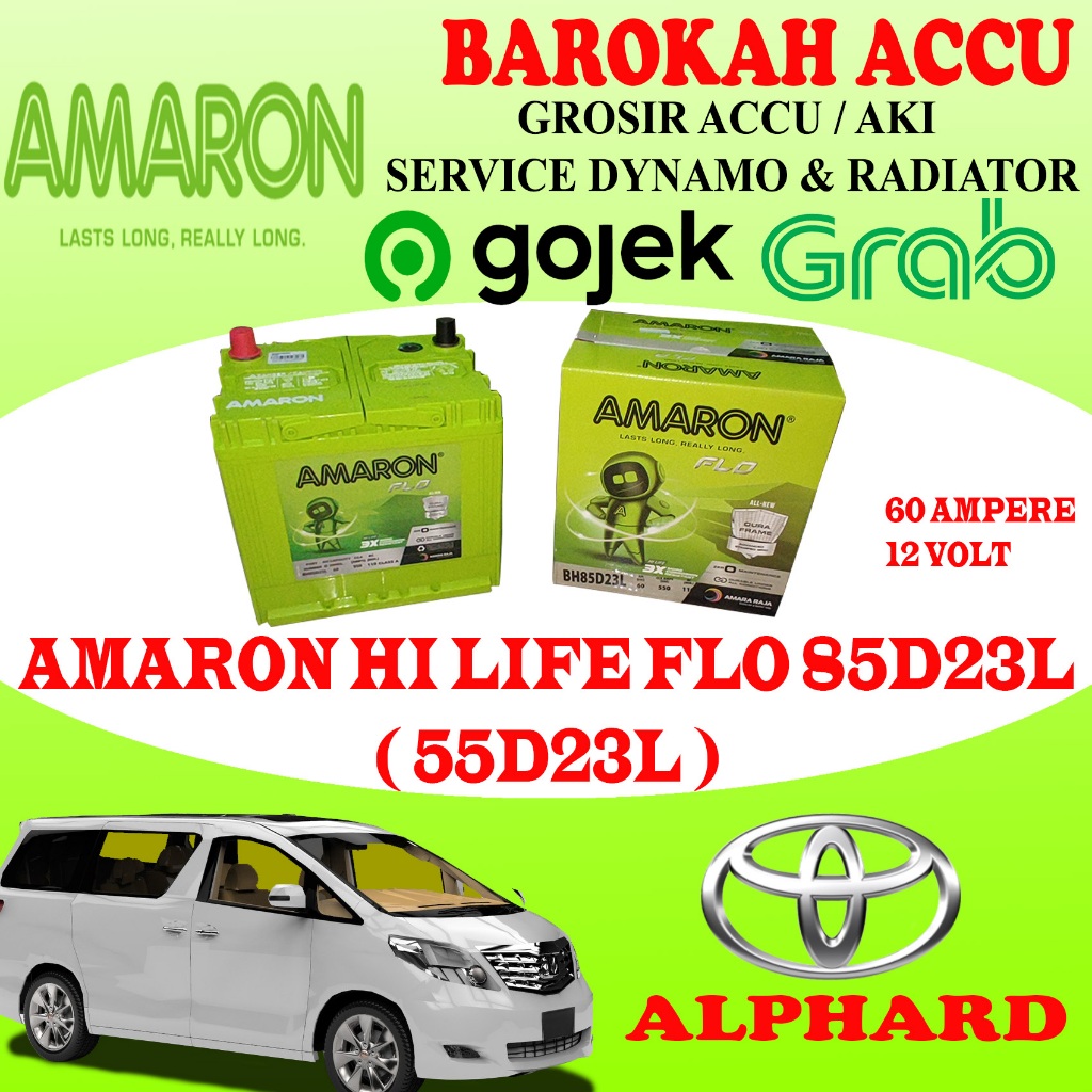 Jual AKI MOBIL TOYOTA ALPHARD AMARON HI LIFE FLO 85D23L / 55D23L , 60 AH | Shopee Indonesia