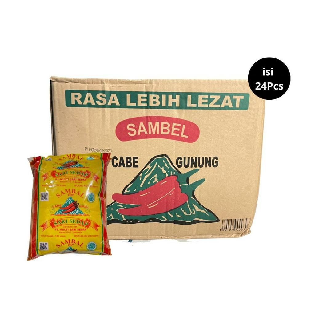Jual 1 DUS Saos Sambal Cabe Gunung isi 24Pcs x 500 gram | Shopee Indonesia