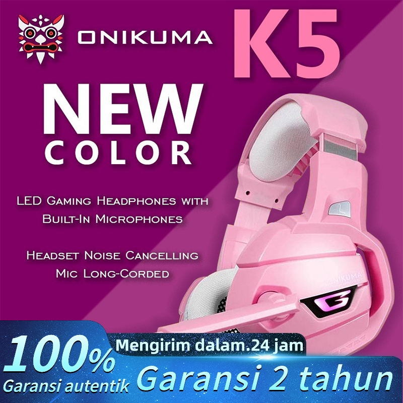 Jual Onikuma K5 Pink Headphone Game Hifi Mic dan Peredam Kebisingan ...