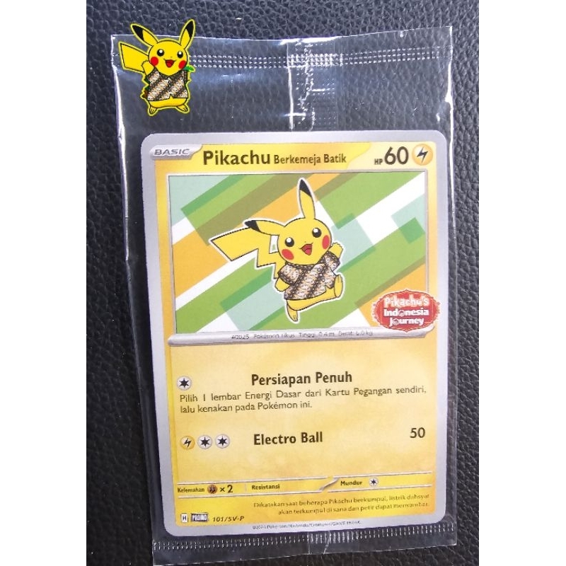 Jual Pikachu Berkemeja Batik Indonesia journey kartu pokemon promo 101/sv-p. official Pokemon ...