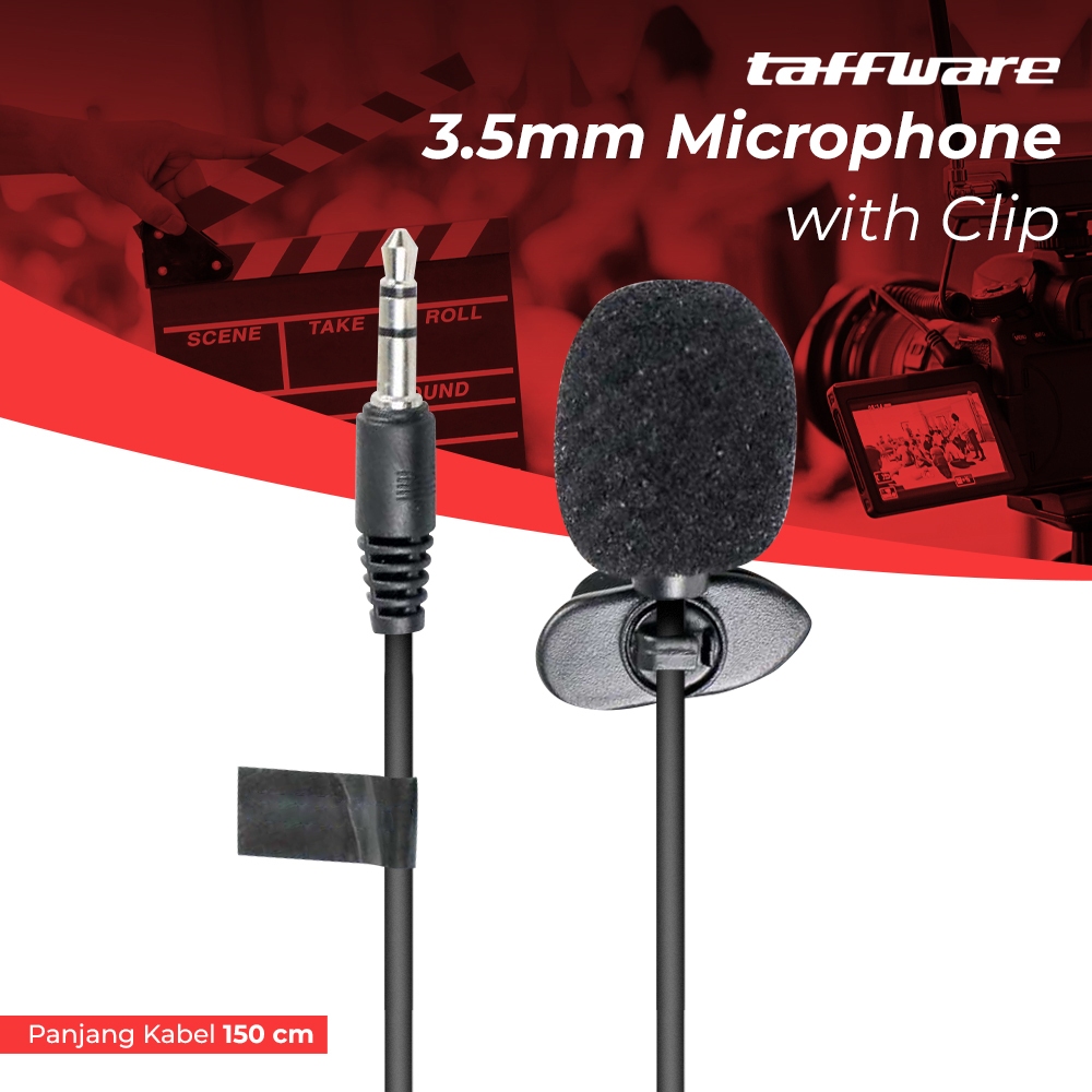 Jual Microphone Jack Audio 3.5 mm Clip On Mic / Vloger Motovlog Mic ...