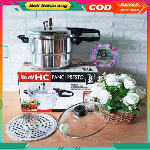 Jual Panci Presto Viral / Panci Presto 8 Liter HCM HAPPY CALL Wajan Presto Kokoh Bisa Penanak ...