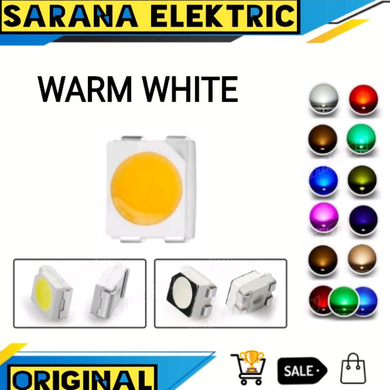Jual LED 3528 SMD CHIP WARNA BIRU PUTIH MERAH KUNING HIJAU LAMPU DIODA ...
